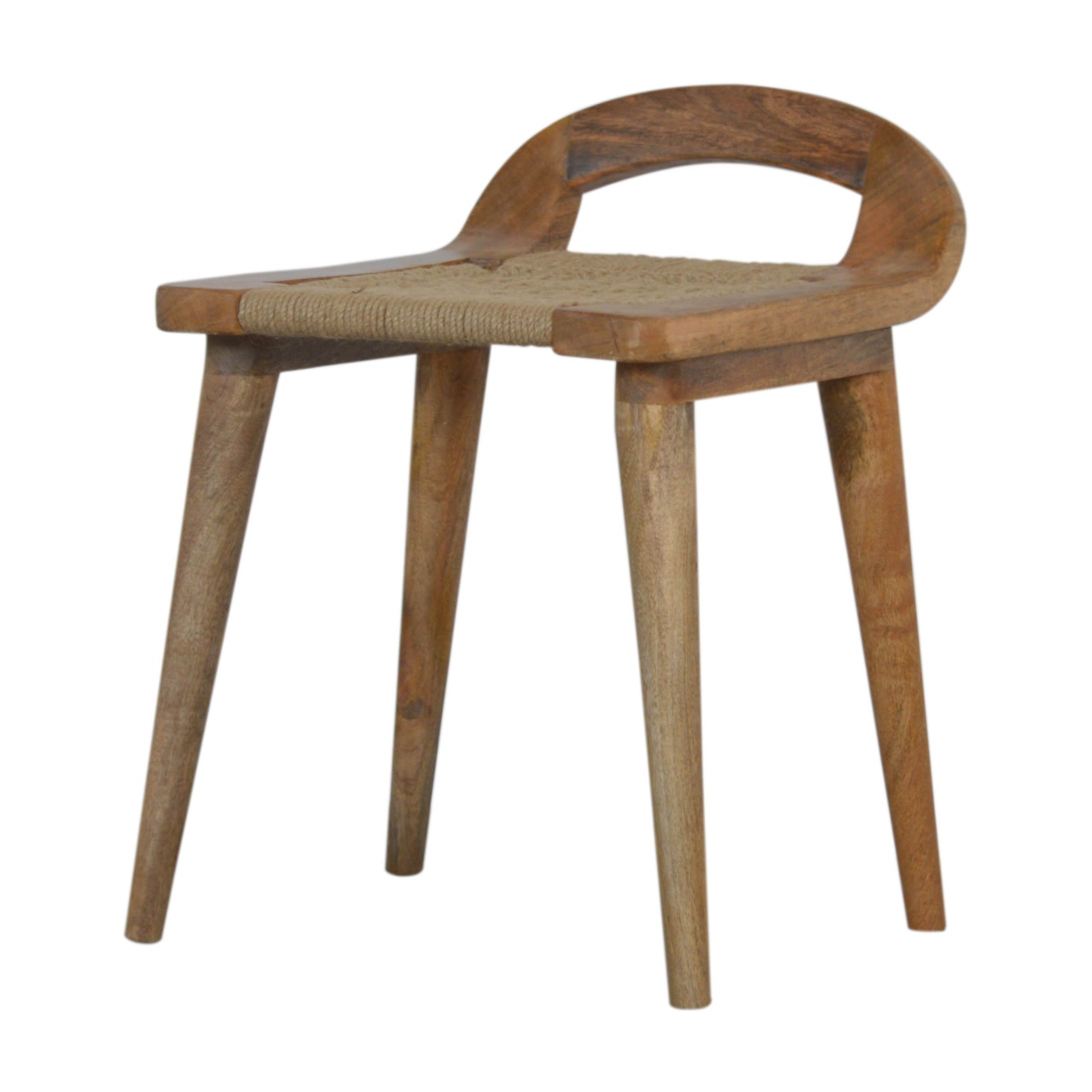 Woven Raised Back Stool | The Woodman Furniture | Handcrafted Furniture