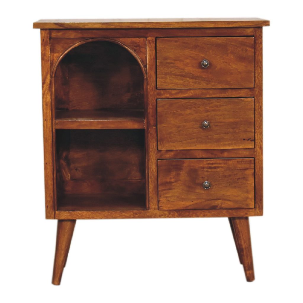 Chestnut Mixed Open Cabinet | The Woodman Furniture | Handcrafted Furniture