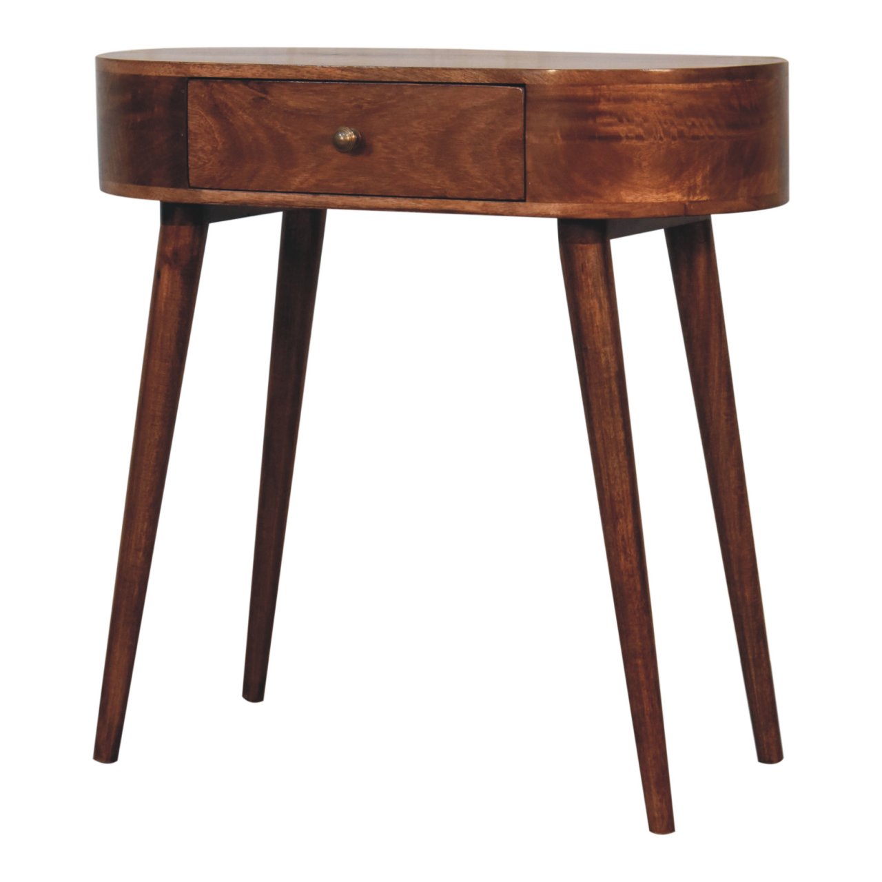 California Walnut Rounded Small Console Table | The Woodman Furniture ...