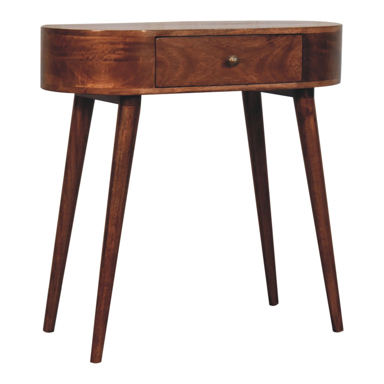 California Walnut Rounded Small Console Table | The Woodman Furniture ...